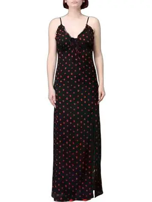 MAR DE MARGARITAS Floral-print Ruffled Maxi Dress - Black