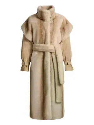 DUCIE Harper Suede-panel Coat - Neutrals