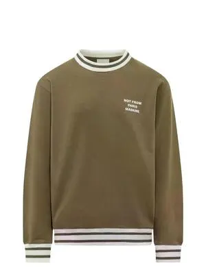 Drole De Monsieur Striped Trim Sweatshirt - Brown