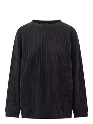 Fabiana Filippi Ribbed-knit Drop-shoulder Sweater - Black
