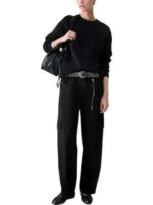 Liu Jo Elasticated Waist Wide Leg Cargo Track Pants - Black