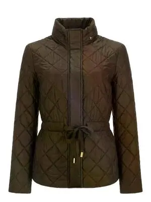 Michael Kors Quilted Drawstring Puffer Jacket - Green