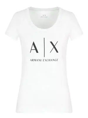 Armani Exchange Logo Print T-shirt - White