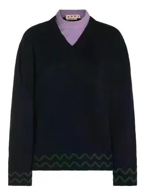 Marni Layered Neck Sweater - Blue