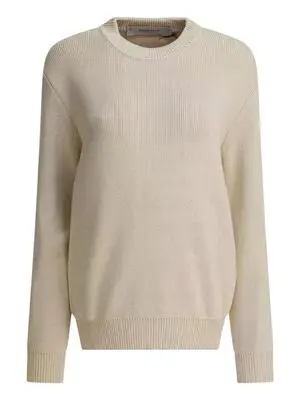 GOLDEN GOOSE Crew-neck Logo Sweater - Neutrals