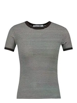 SAMSOE SAMSOE Salinas Horizontal-stripe Ribbed T-shirt - Brown