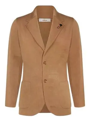 LARDINI Notched-lapel Wool Jacket - Brown