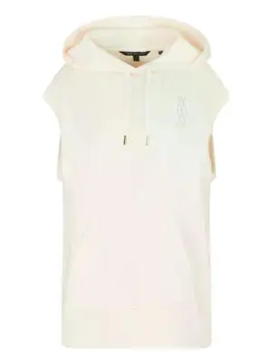 Armani Exchange Sleeveless Logo Detail Hoodie - Neutrals