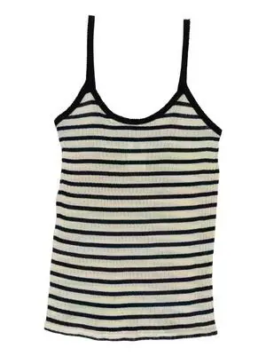 LA FETICHE Striped Ribbed Cami Top - Neutrals