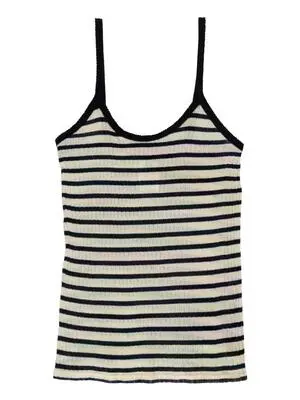 LA FETICHE Striped Ribbed Camisole - Neutrals