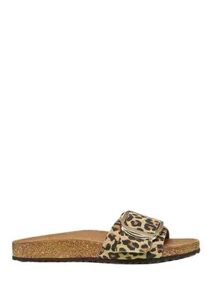 Geox Brionia R Leopard-print Buckle Slides - Brown