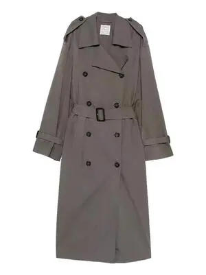 TOTEME Crisp Double-breasted Belted Trench Coat - Grey