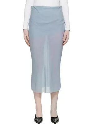 RIER Bias-draped Midi Skirt - Blue