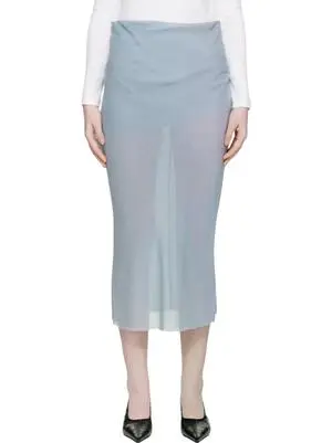 RIER Bias-draped Midi Skirt - Blue