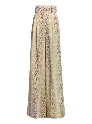 Elie Saab Python-print Virgin-wool Trousers - Neutrals
