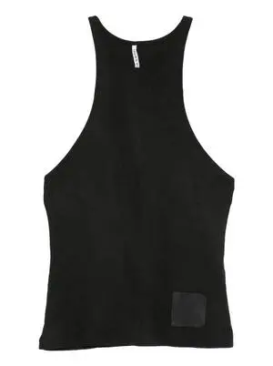Liviana Conti Ribbed-knit Racerback Top - Black