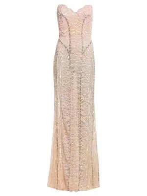 Elie Saab Bead-embroidered Strapless Maxi Dress - Neutrals