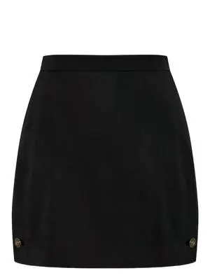 Versace Medusa Button Wool Mini Skirt - Black