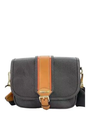 Burberry Striped Buckled Shoulder Bag - Brown