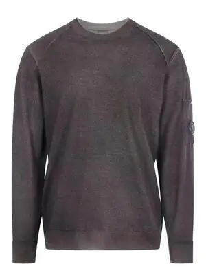 C.P. COMPANY Lens Detail Raglan Sleeve Sweater - Brown