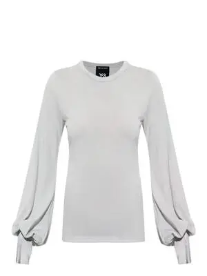 Y3 Balloon Sleeve Wool Top - Grey