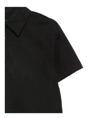 Liviana Conti Cropped Polo-collar Polo Top - Black
