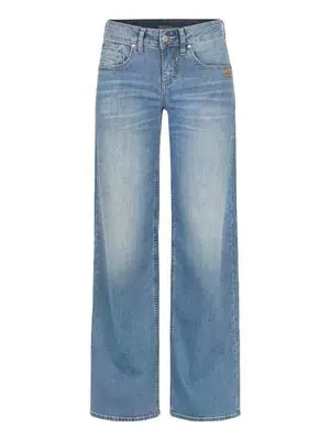 GANG River Faded-effect Wide-leg Jeans - Blue
