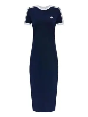 Adidas 3-stripes Short-sleeve Midi Dress - Blue