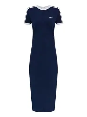 Adidas 3-stripes Short-sleeve Midi Dress - Blue