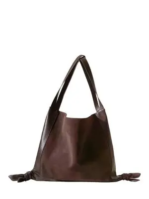 Hereu Calf Suede-panelled Calf Leather Shoulder Bag - Brown