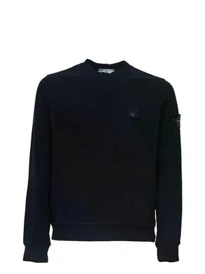Stone Island Logo-patch Pocket Sweatshirt - Blue