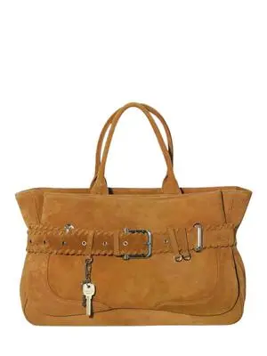 OSOI Buckle-detail Calf Suede Tote Bag - Neutrals