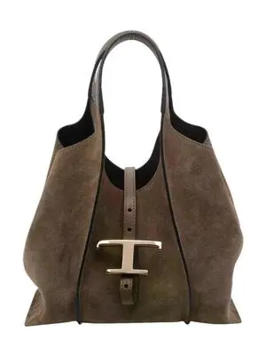 TOD'S Mini T Timeless Suede Tote Bag - Brown