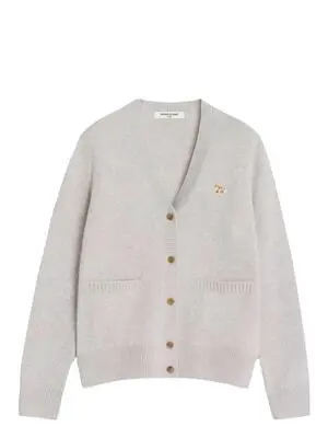 MAISON KITSUNÉ Maison Kitsuné V-Neck Cardigan With Embroidered Fox Patch