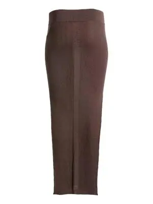 Rick Owens Ribbed-knit Maxi Skirt - Brown