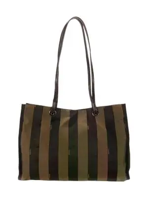 Fendi Pequin Shopper Shoulder Bag - Black
