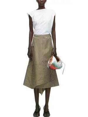 3.1 Phillip Lim Striped Asymmetrical Skirt - Green