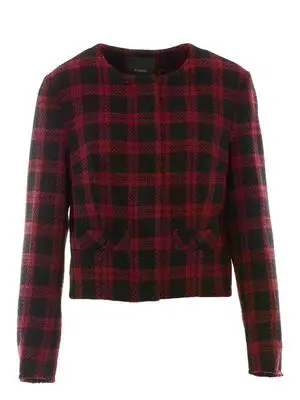 Pinko Tweed-check Jacket - Black