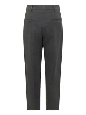 Brunello Cucinelli Pleated Tapered Trousers - Grey