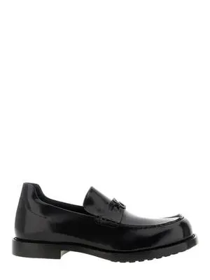 Balenciaga Shiny Calfskin Loafers - Black