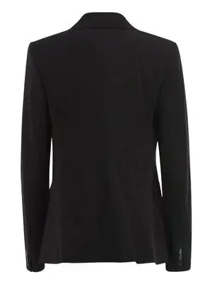 Max Mara Double-breasted Stretch-fabric Blazer - Black