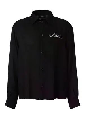 Amiri Logo-embroidered Bandana-patch Shirt - Black