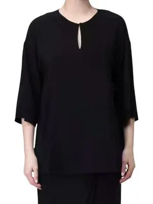 Max Mara Keyhole-detail T-shirt - Black