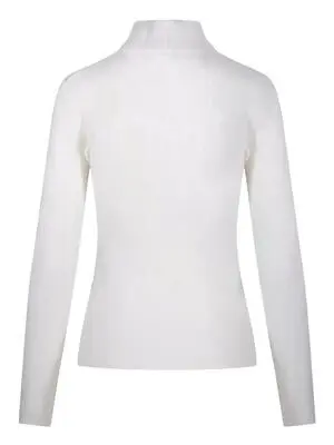 P.a.r.o.s.h Ribbed-knit Tie-neck Sweater - White