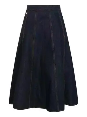 ALBERTA FERRETTI Contrast-stitch Panelled Midi Skirt