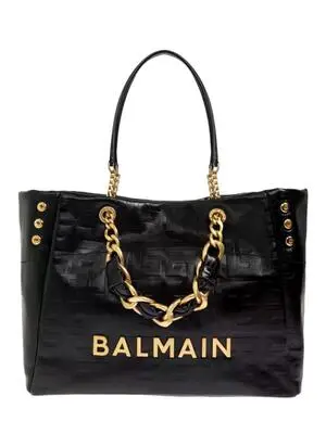 Balmain Monogram-embossed Tote Bag - Black