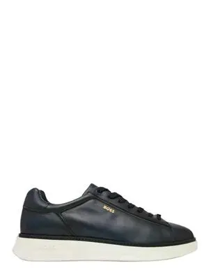BOSS Logo Print Lace-up Sneakers - Blue