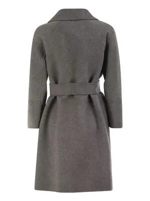 Max Mara Belted Wool Coat - Grey