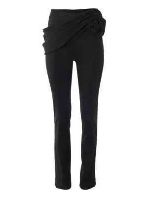 Carolina Herrera Rosette-sash Skinny Trousers - Black