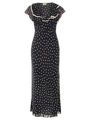 Rixo Bethea Polka-dot Maxi Dress - Blue